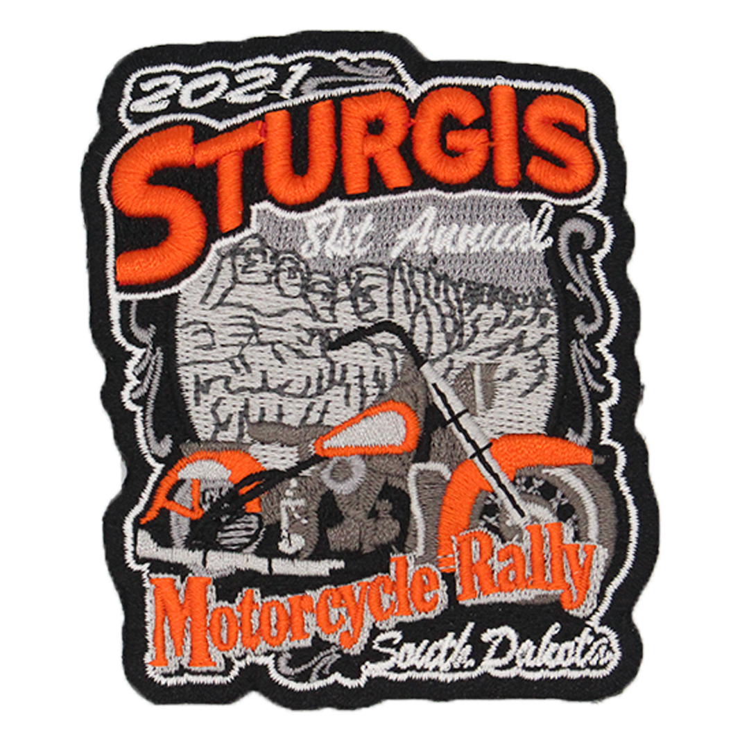 2021 Sturgis Motorcycle Rally 81st Annual Orange Bike Patch – One Eyed ...