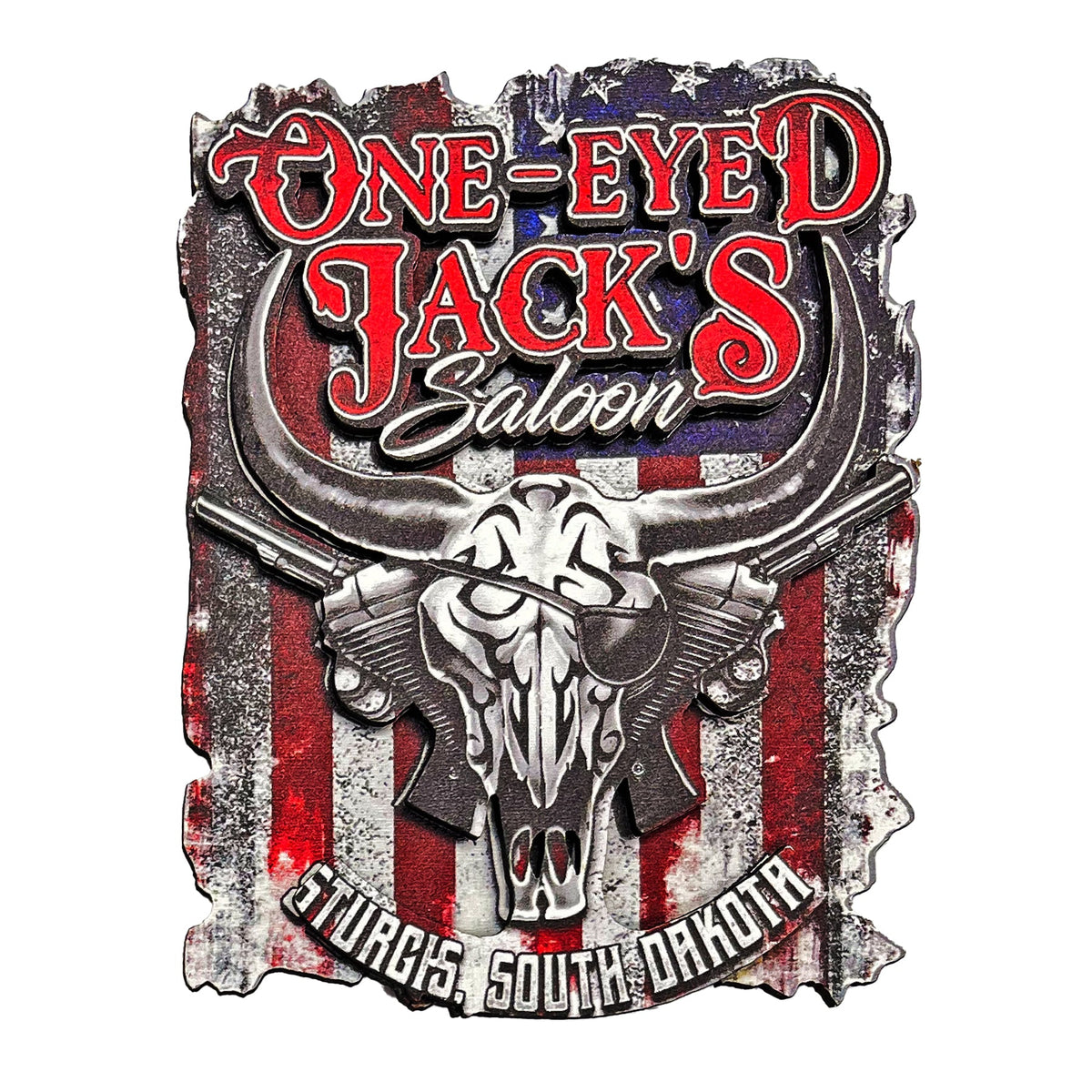 One Eyed Jack's Saloon Bison Skull Wooden 3D Magnet – One Eyed Jacks Saloon